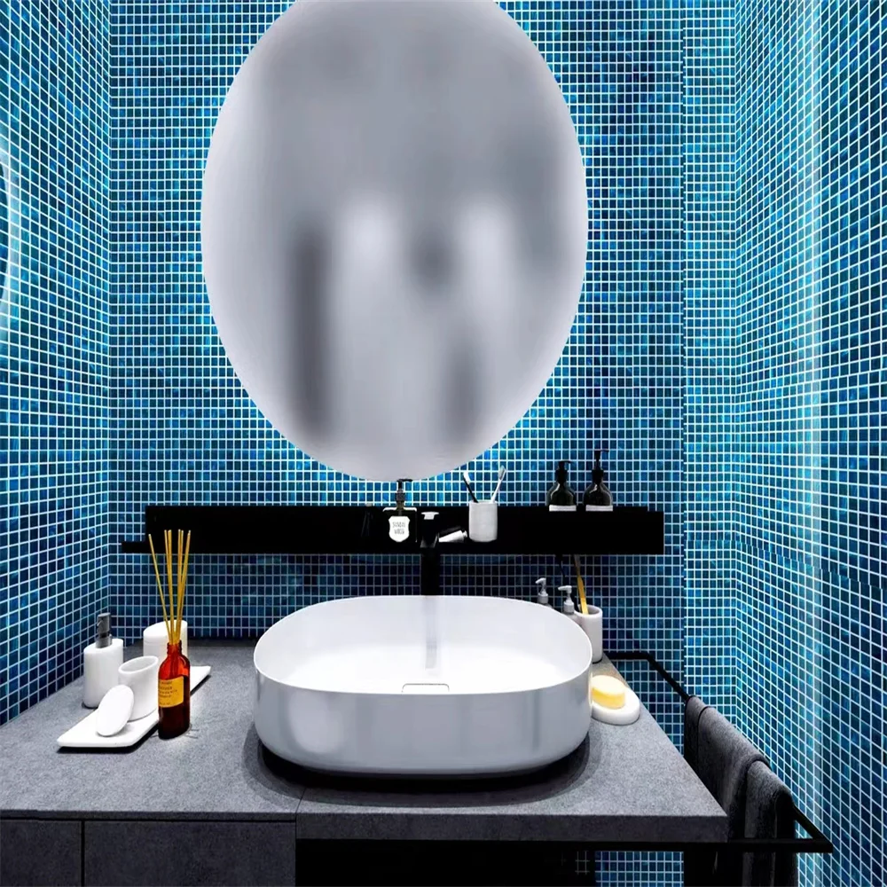 4/6mm Thickness 25x25mm And 48x48mm Pool Hot Melt Mosaic Ceramic Pool ...