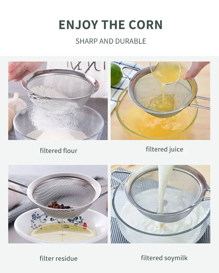 Golden Stainless Steel Flour Sieve - Baking Essentials