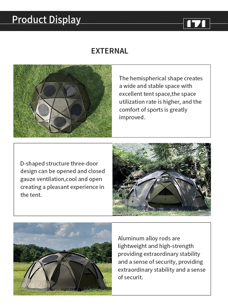 Uv-protected Polyester Fabric Spherical Tent for Camping