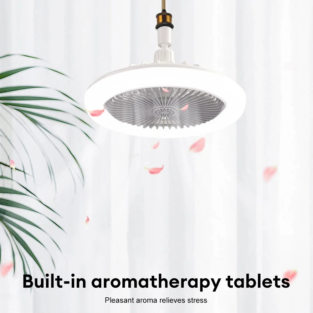 E27 Remote Control 360 Degree Rotation Fan Lamp With Led Lights Quiet ...