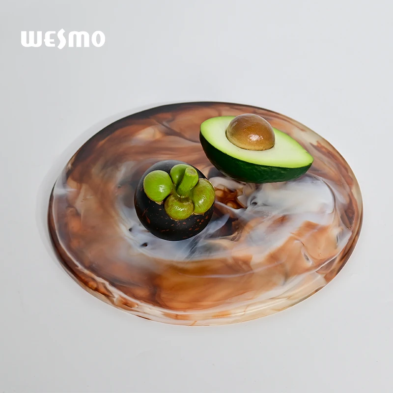 Custom Round Food Serving Plate Dinnerware Polyresin Decorative Tray ...