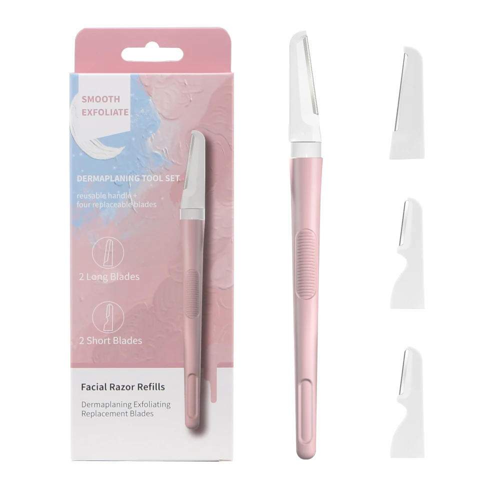 Eyebrow Razor Women Facial razor with Refills Metal Handle Eyebrow ...