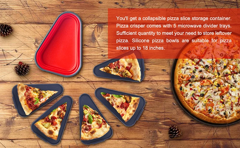 Collapsible Microwaveable Pizza Slice Keeper Box Pizza Slice Container ...