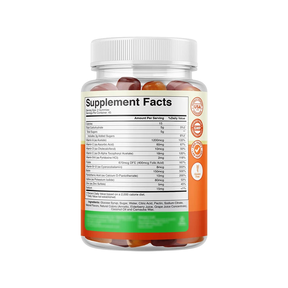 Multivitamin Gummies Orange,Cherry,Strawberryflavors ...