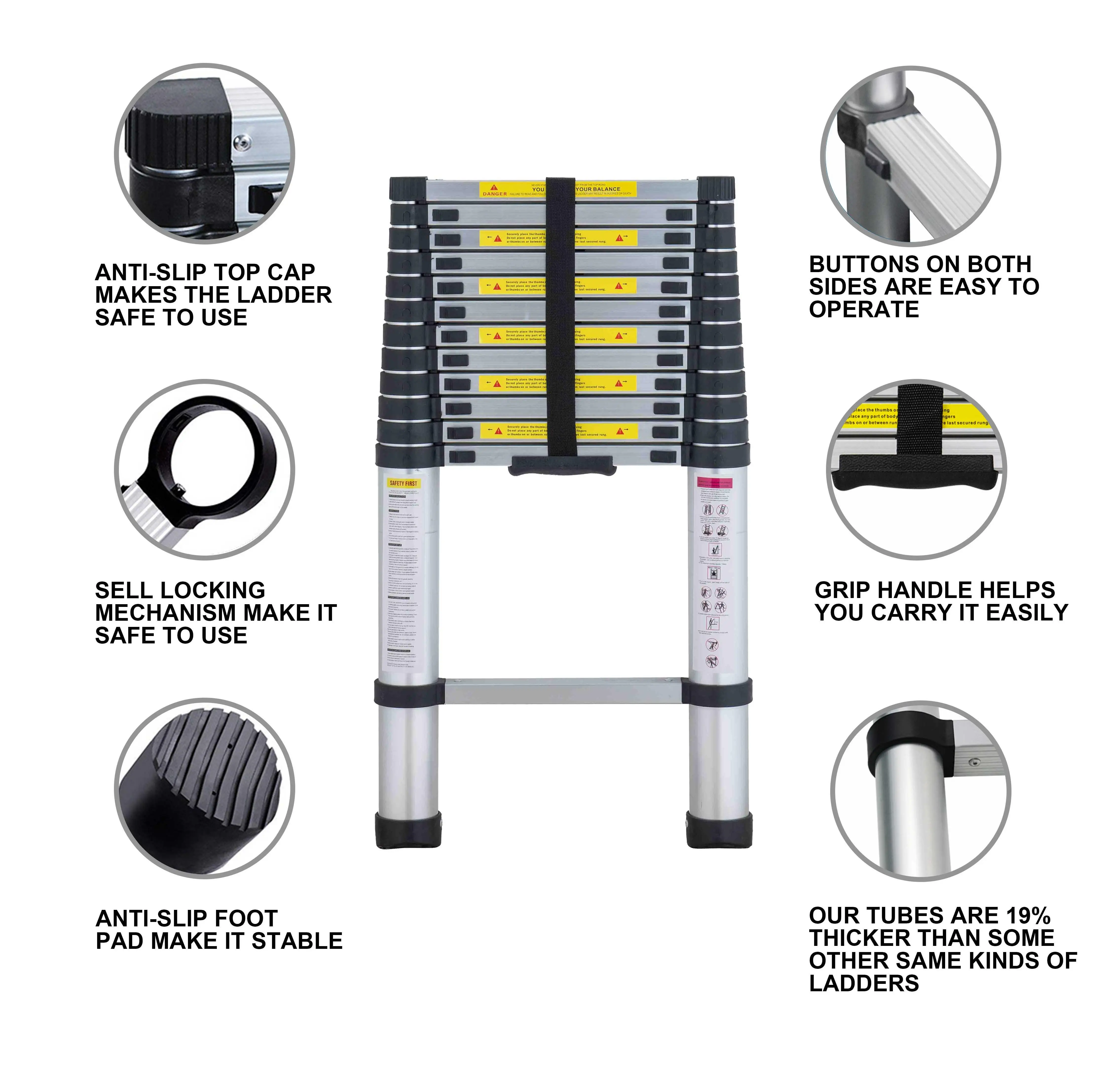 Portable Collapsible Ladder Stairs Aluminium Folding Telescopic Ladder ...