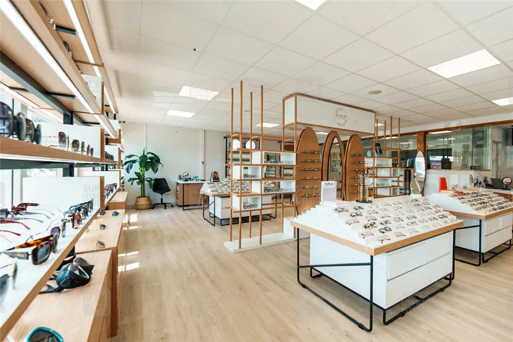 Fashion Optical Shop Interior Design Decoration Custom Wooden Sunglass ...