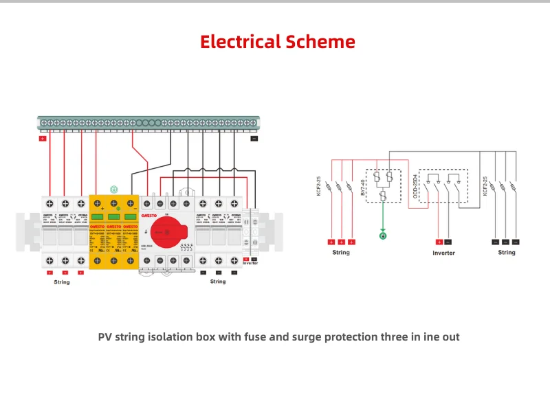 Pv String Isolation Box With Fuse And Surge Protection 3 In 1 Out 1000v