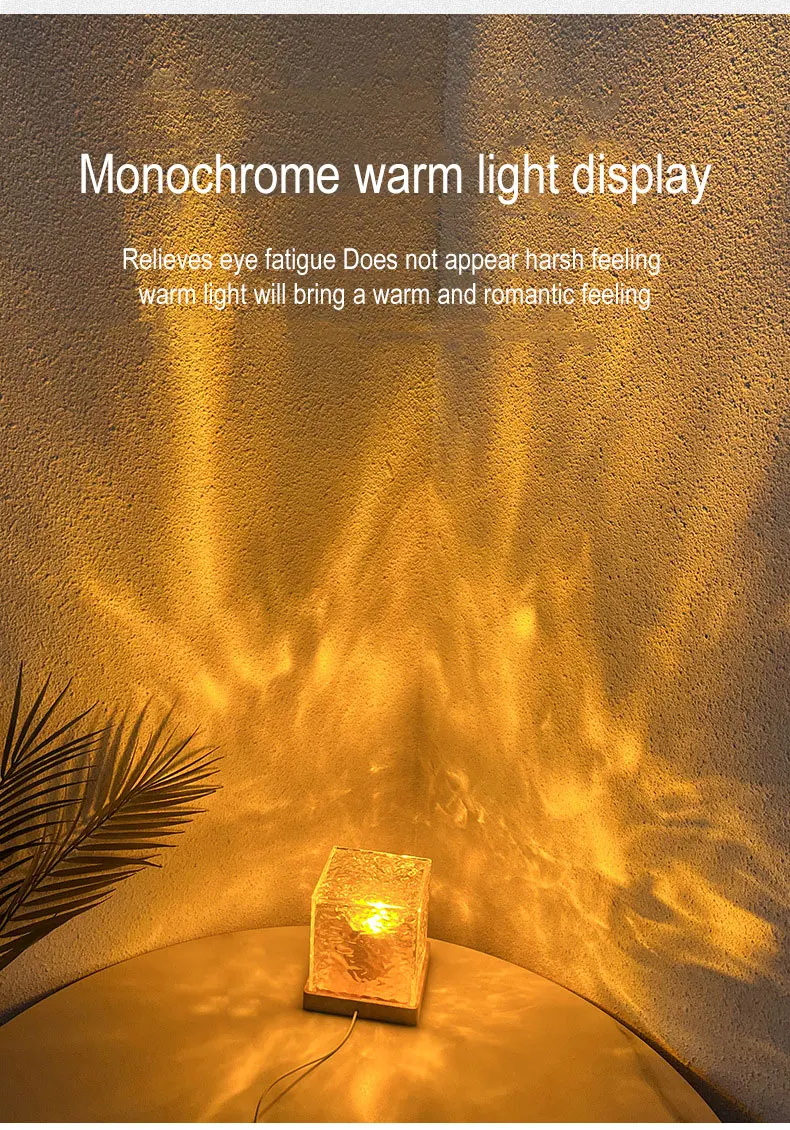 Dynamic Rotating Water Ripple Projector Night Light 3 16 Colors Flame ...