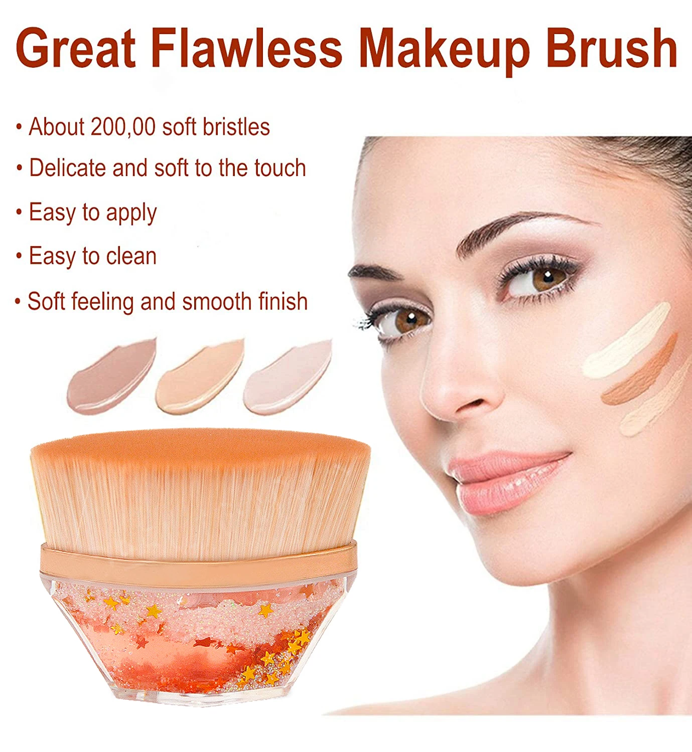 Single Foundation Blending Brush Face High Density Bb Cream Cosmetic ...