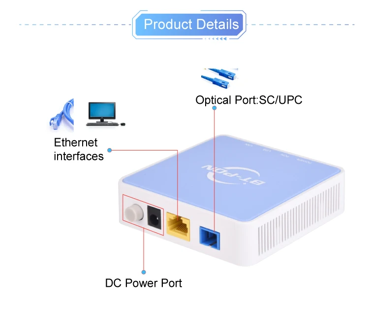 Bt-pon Ftth Optical Fiber Onu Modem 1 Ge Gpon Onu Router - Buy Onu,Gpon ...