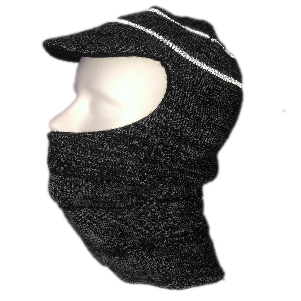 High Quality Reflective Safe One Hole Warm Hood With Brim Peaked Half ...