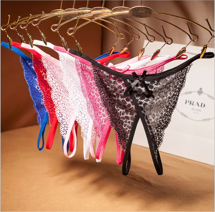 New Womens Open Crotch Underwear Thongs Lace G-Strings panties sexy ...