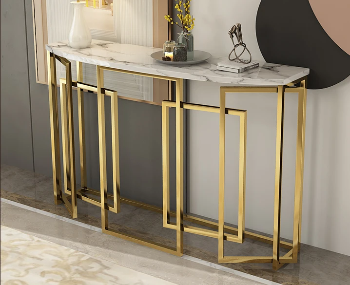 Modern Superior Quality Metal Frame Console Table Stainless Steel ...