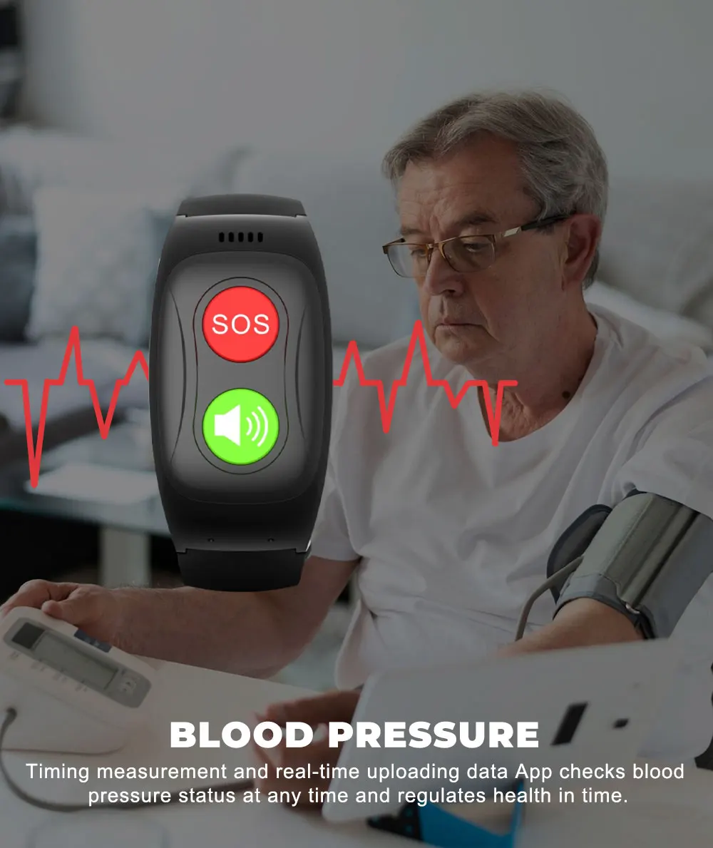 4G Elderly Wearable Device - Fall Detection & Health Management