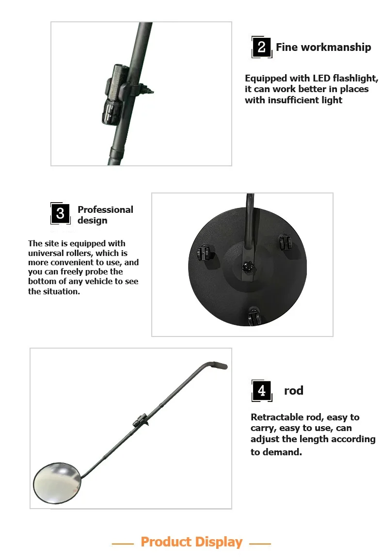 Inspection Mirror Under Inspection Instrument With Flashlight Detection ...