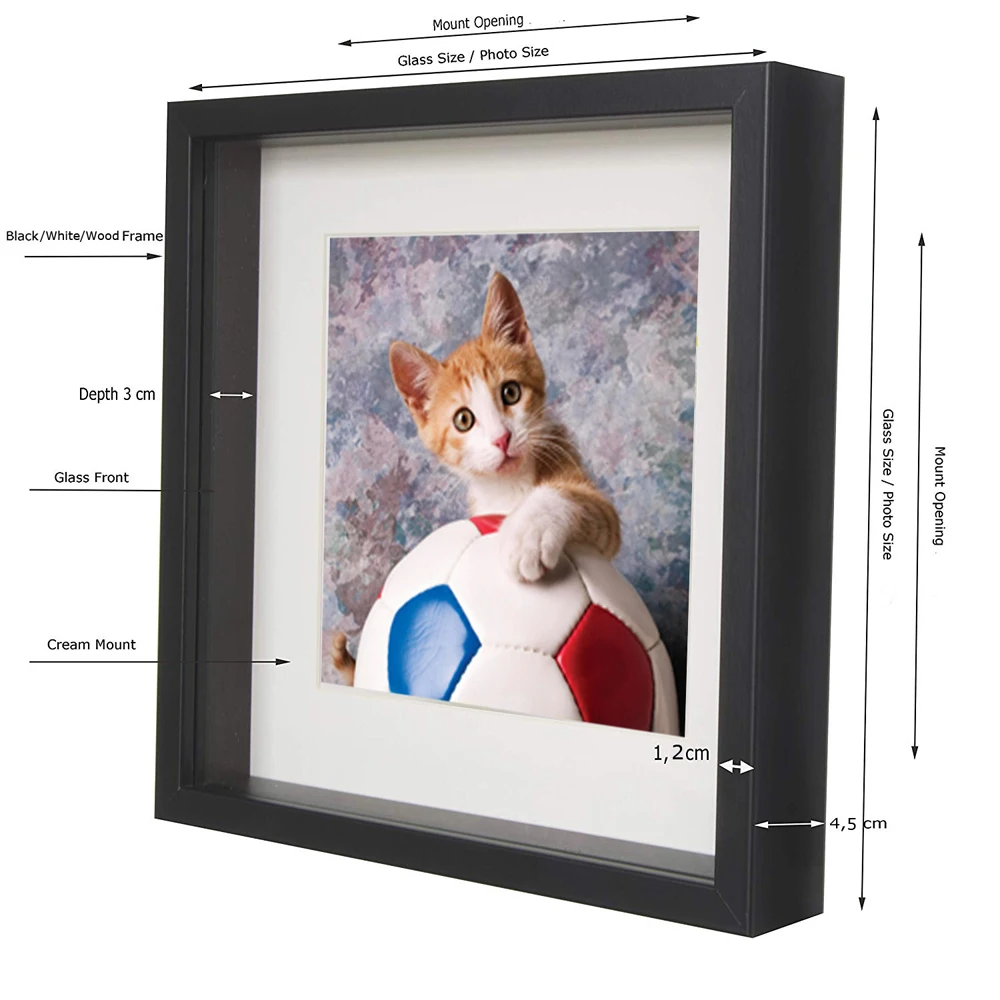 Black White Walnut MDF Photo Frames - Stylish & Eco-friendly