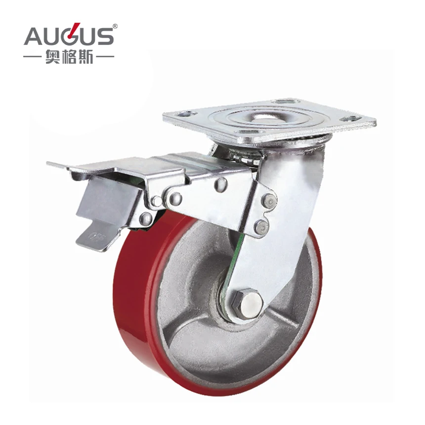 Augus Scaffolding Heavy Duty Red Pu Caster Wheel Rubber Made Low Height ...