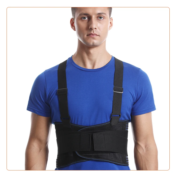 Work Heavy Duty Lumbar Back Support Belt Lower Back Brace Waist Trainer ...