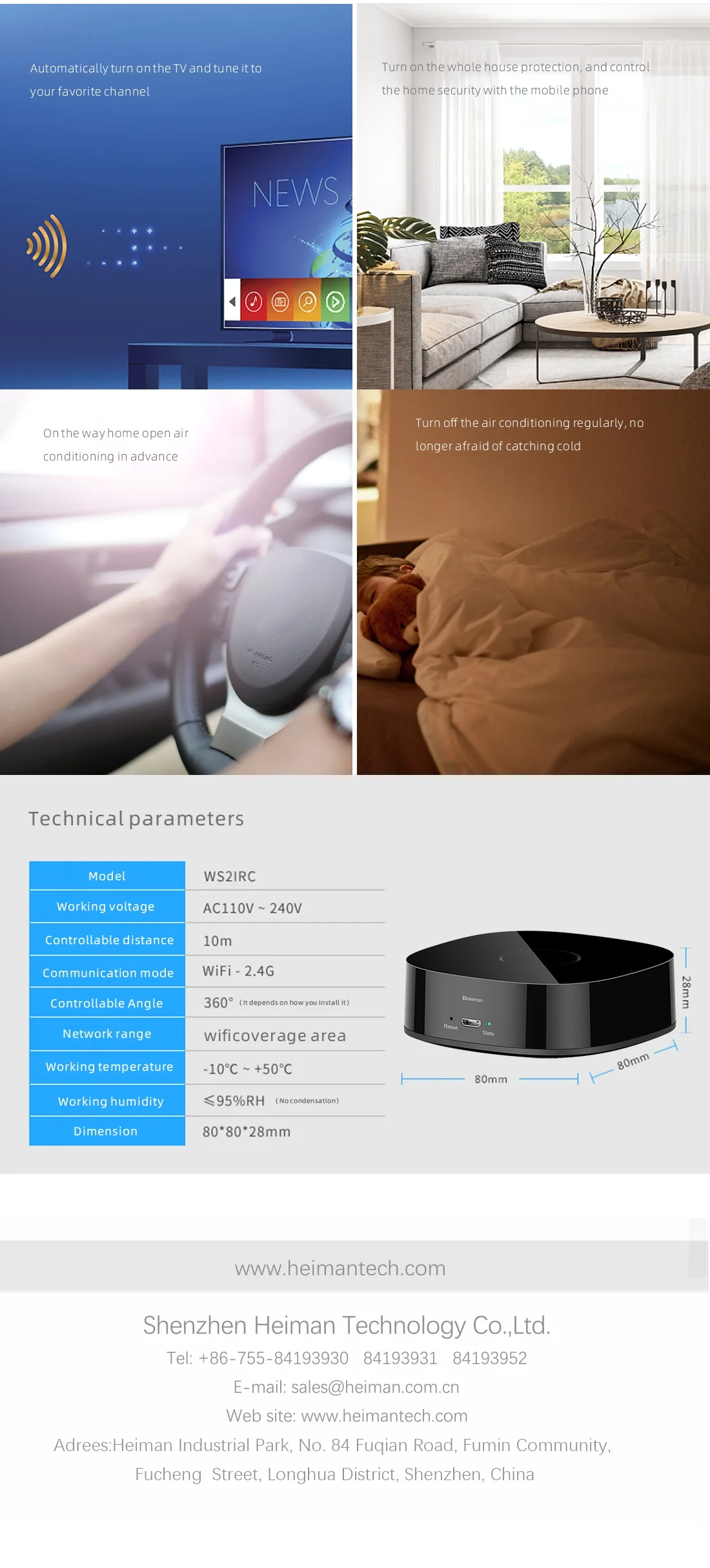 Heiman Smart Wifi Ir Remote Control Universal Ir Transmitter Controller For Ios Android Mobile ...