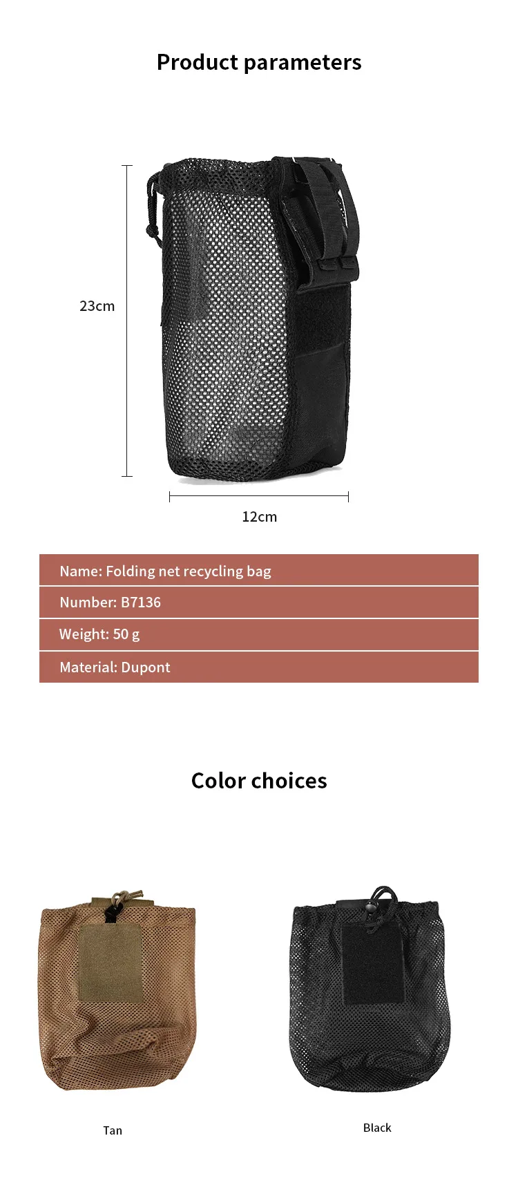 Sabado Molle Pouches Recycle Backpack Outdoor Hiking Sports Mesh Dump ...