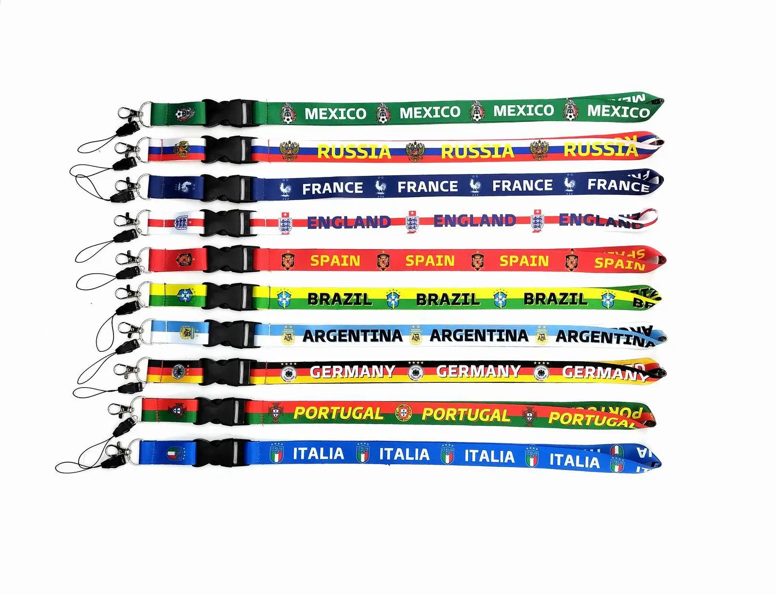 Custom Print Sublimation Polyester Country Flag Sport Soccer Lanyard ...