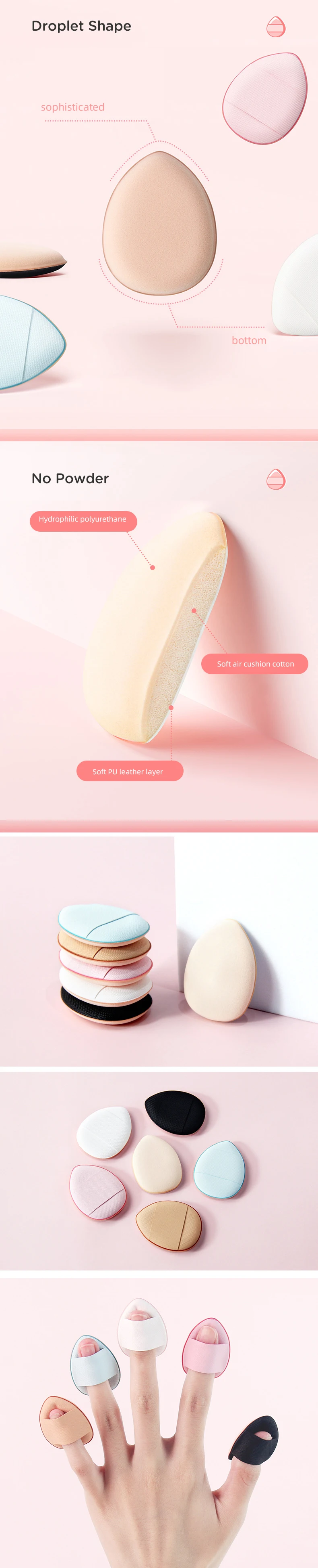 Finger Air Cushion Mini Puff Concealer Makeup Detail Sponge Water ...