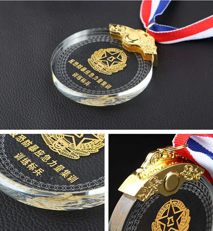 Crystal Glass Shaped Medallion Medal MH-J0797| Alibaba.com