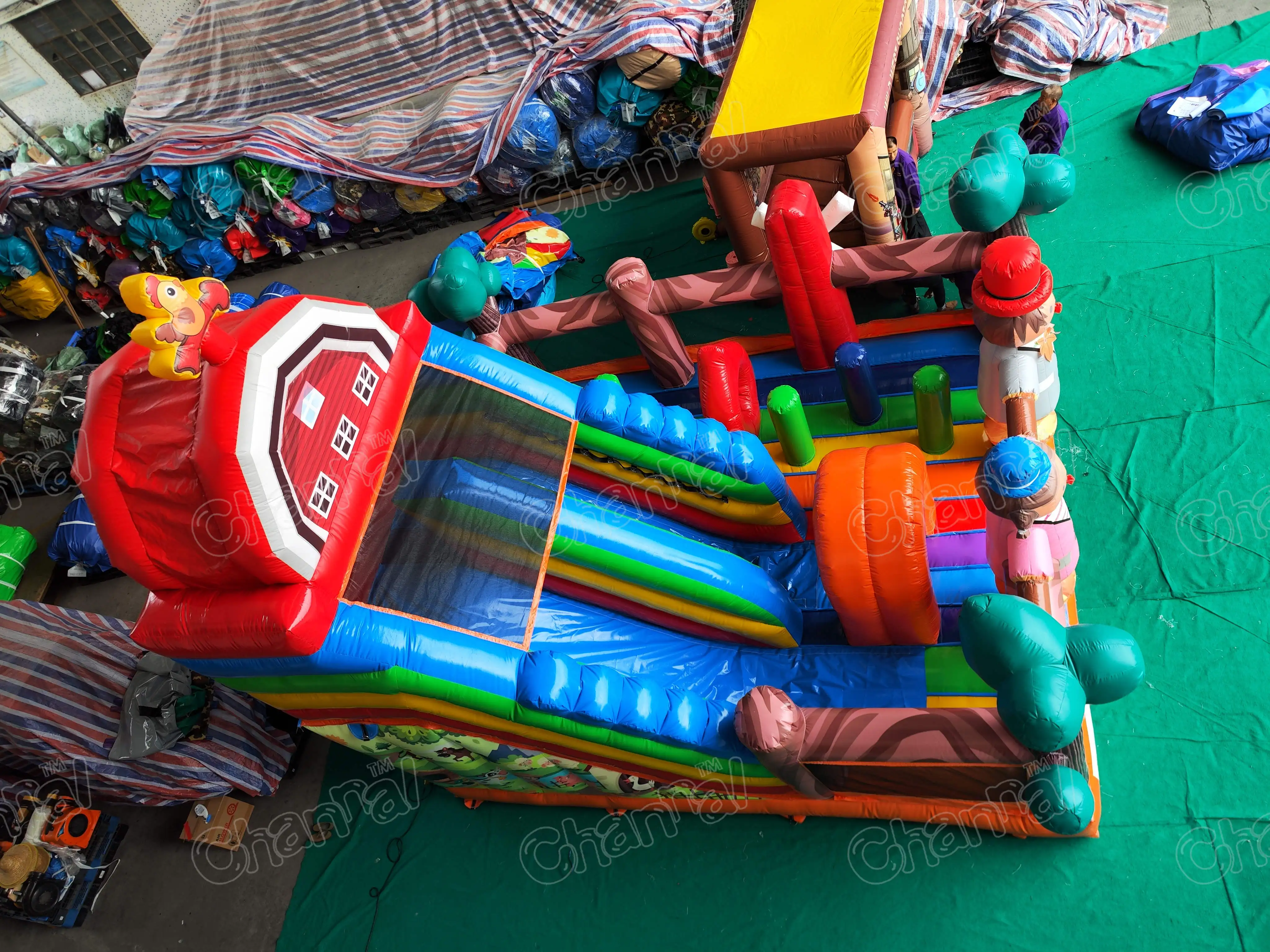 Giant Pvc Inflatable Water Park Bounce House Farm Scarecrow Customize ...