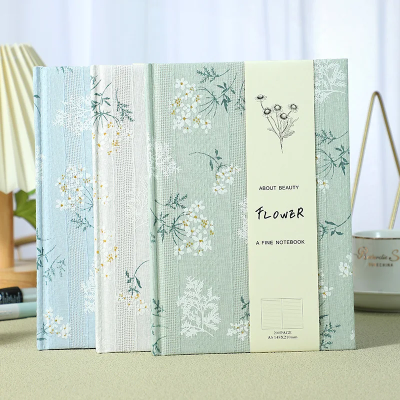 Fresh Flower Hand Ledger Cloth Faced Notebook Creative Hardbound ...