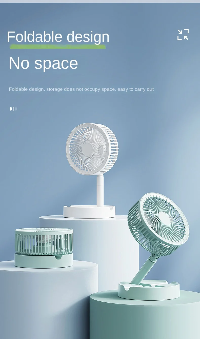 Cross-border Collapsible Shaking Head Rechargeable Fan Portable Outdoor ...