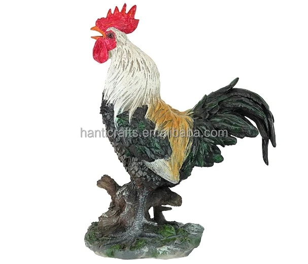 Resin Farm Rooster Graffiti Rooster Statue Statue Farm Garden Statue ...