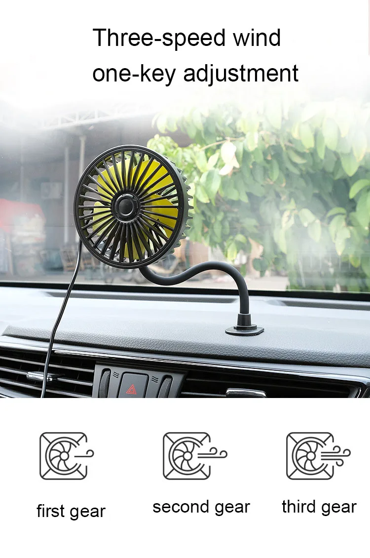 Hot Selling Adjustable 3 Speed Dashboard Abs Summer Mini Car Electronic ...