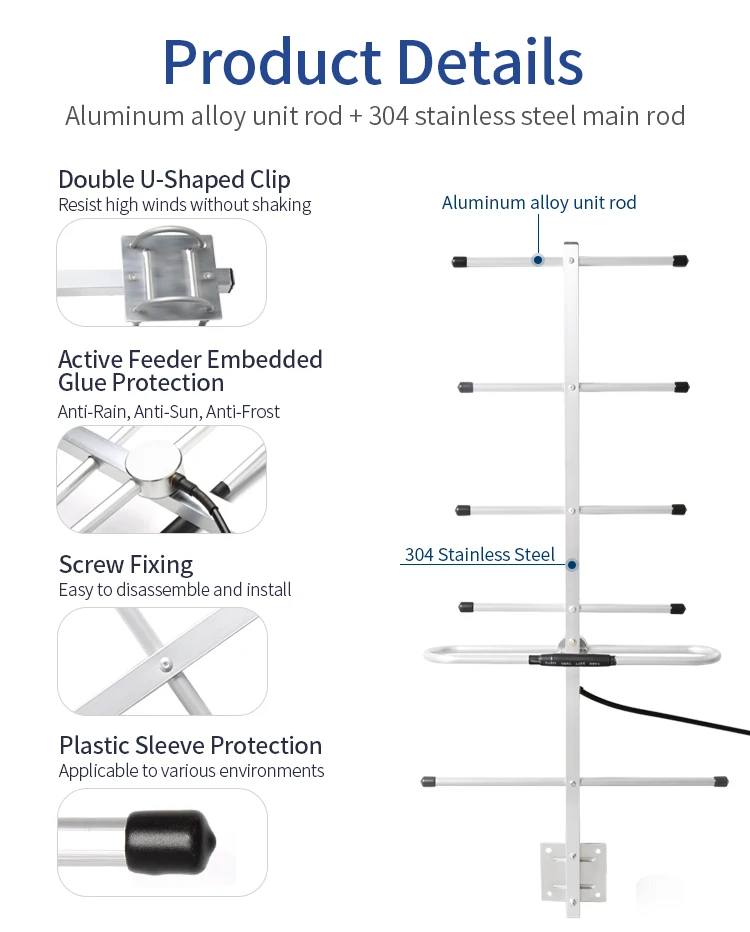Wholesale High Power 5 Element VHF Yagi Antenna FM 136-174mhz