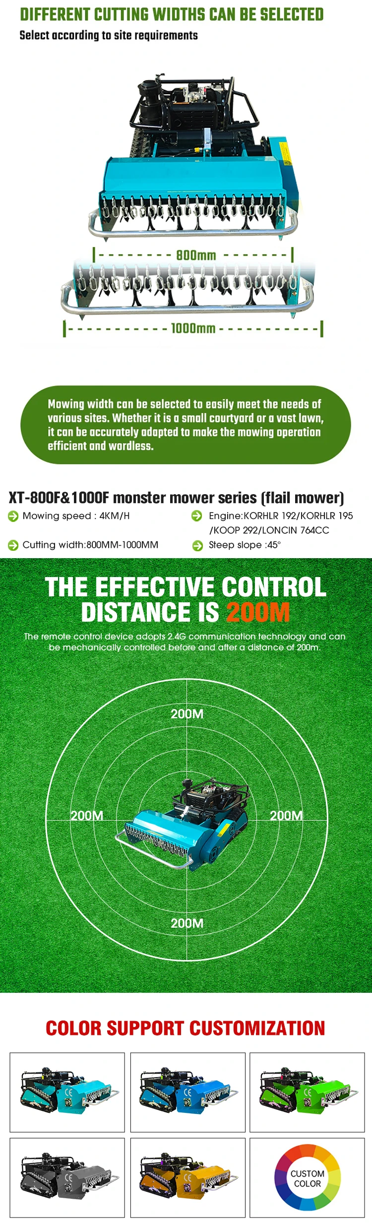 Free Shipping CE EPA Diesel Engine All Terrain Grass Cutter