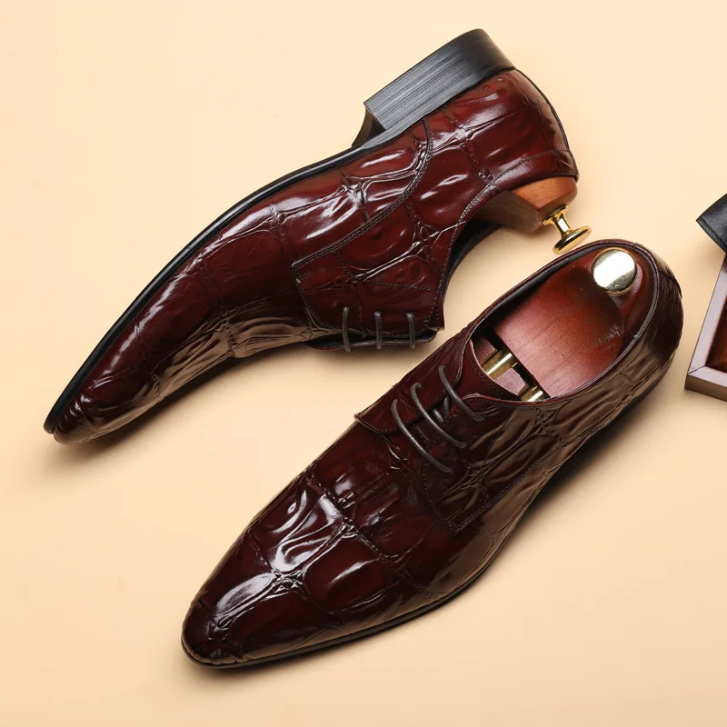 Designer Luxury Men Dress Office Leather Official Pointed Oxford Shoes ...