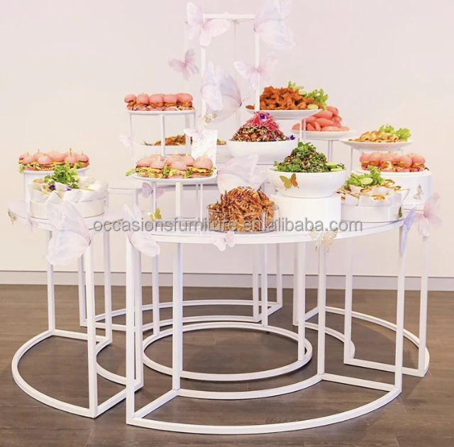 White Stainless Steel Wedding Buffet Table by Occasions Furniture