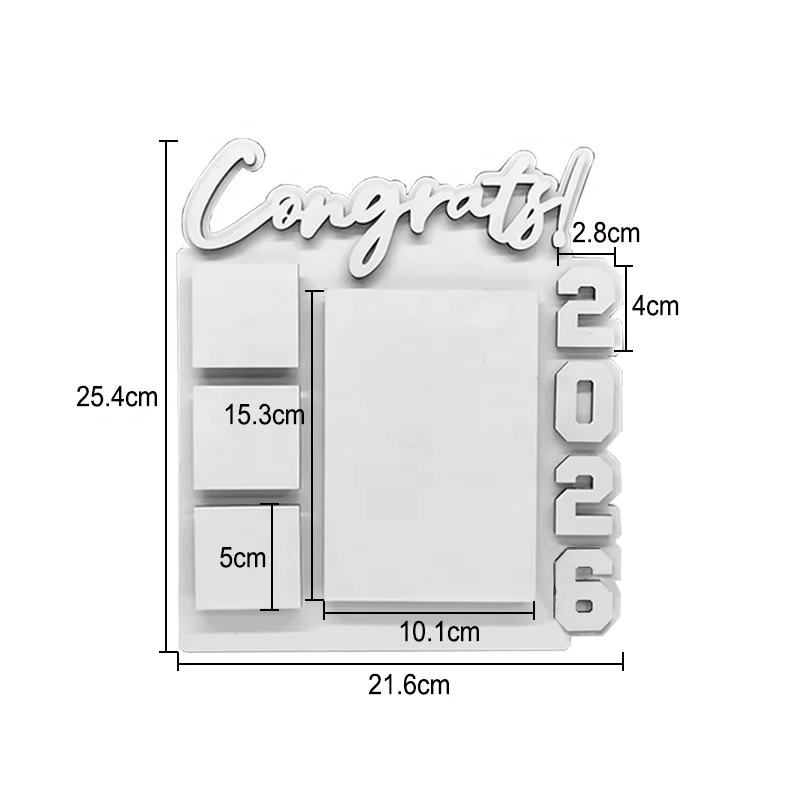 DIY Design Printable 3D Steric Graduation Congrats 2026 Picture Plaque ...