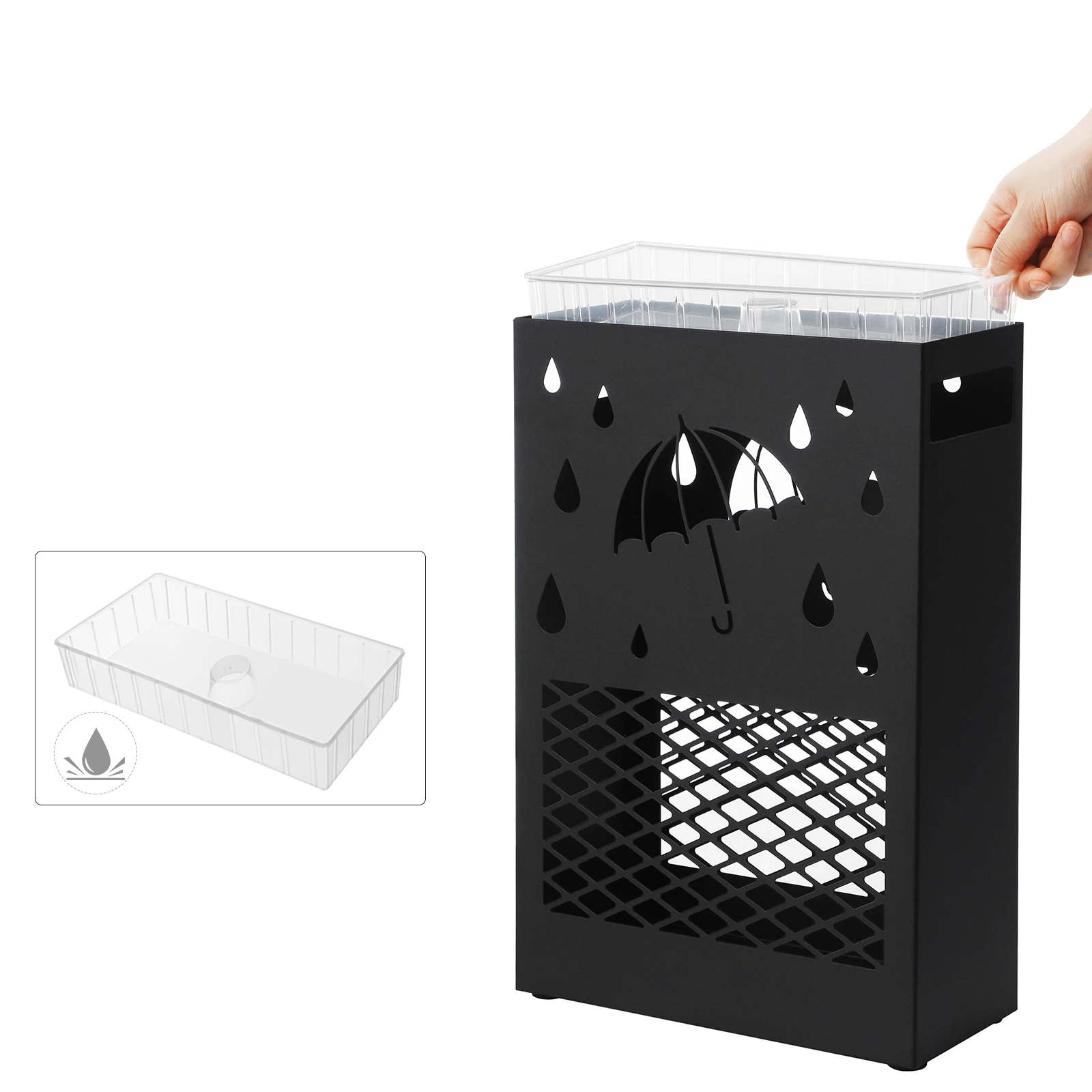 Songmics Umbrella Storage Rack With Removable Base Drip Tray Metal ...