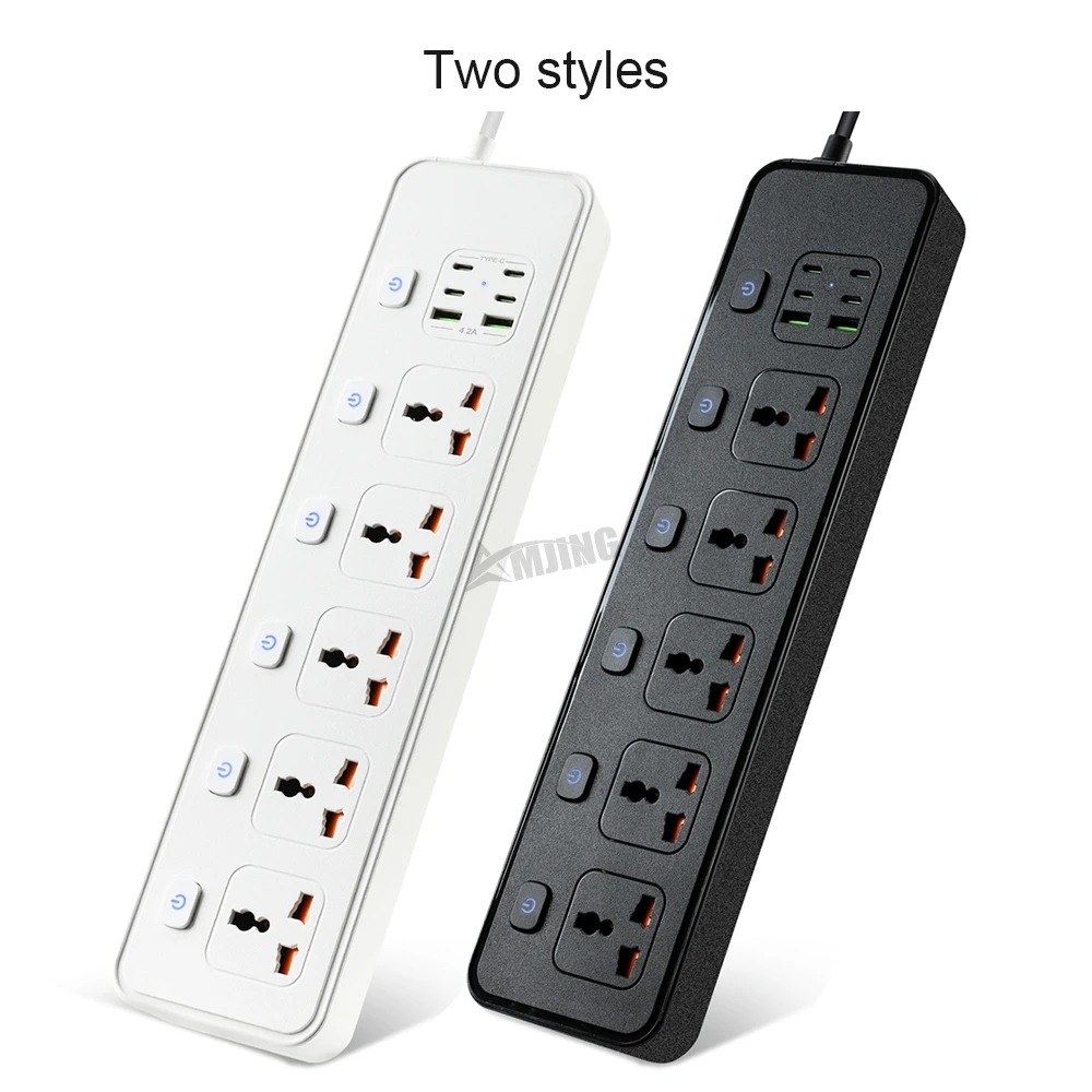 Universal Power Socket Strip UK/EU Plug USB Socket With Independent ...