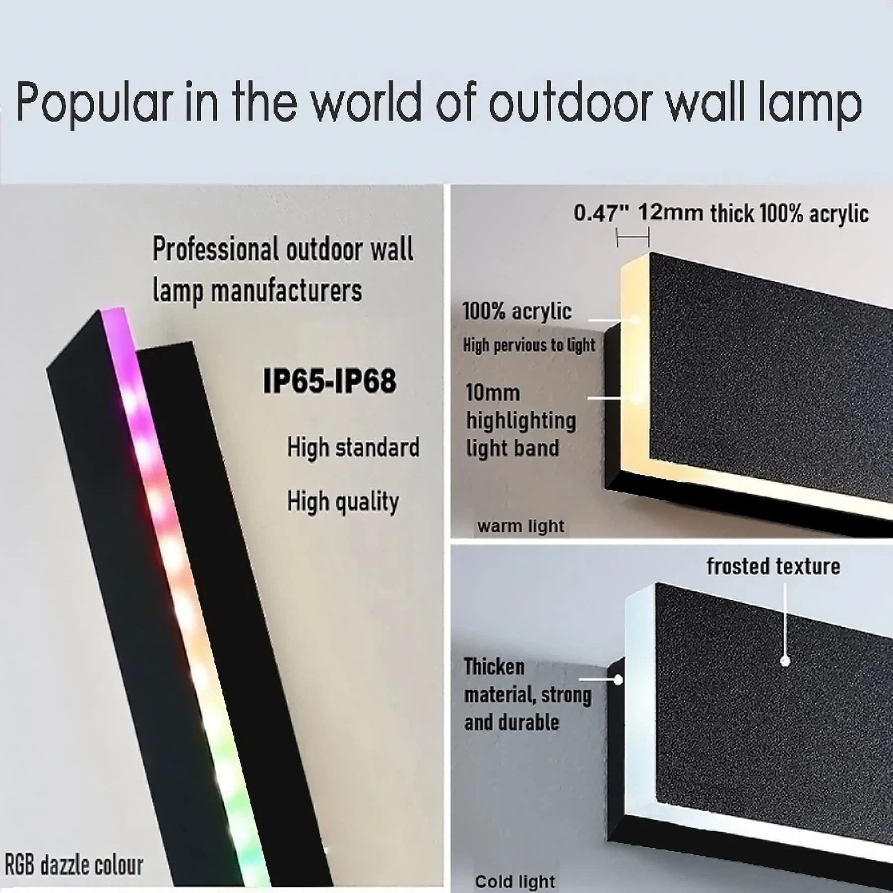 19W RGB Outdoor Wall Strip Light - Elegant & Waterproof