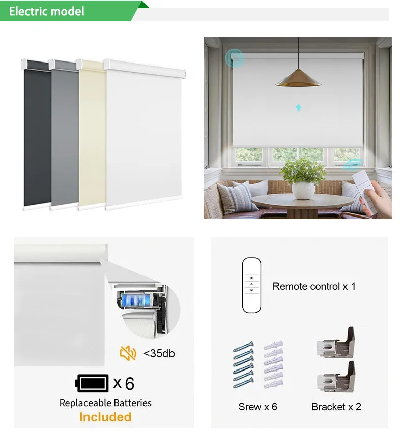 Spring Loaded Waterproof Thermal Roller Blinds for Windows