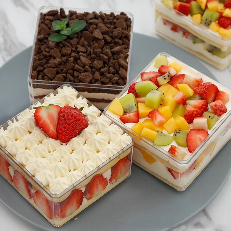 Individual Cake Containers - Transparent PS Plastic