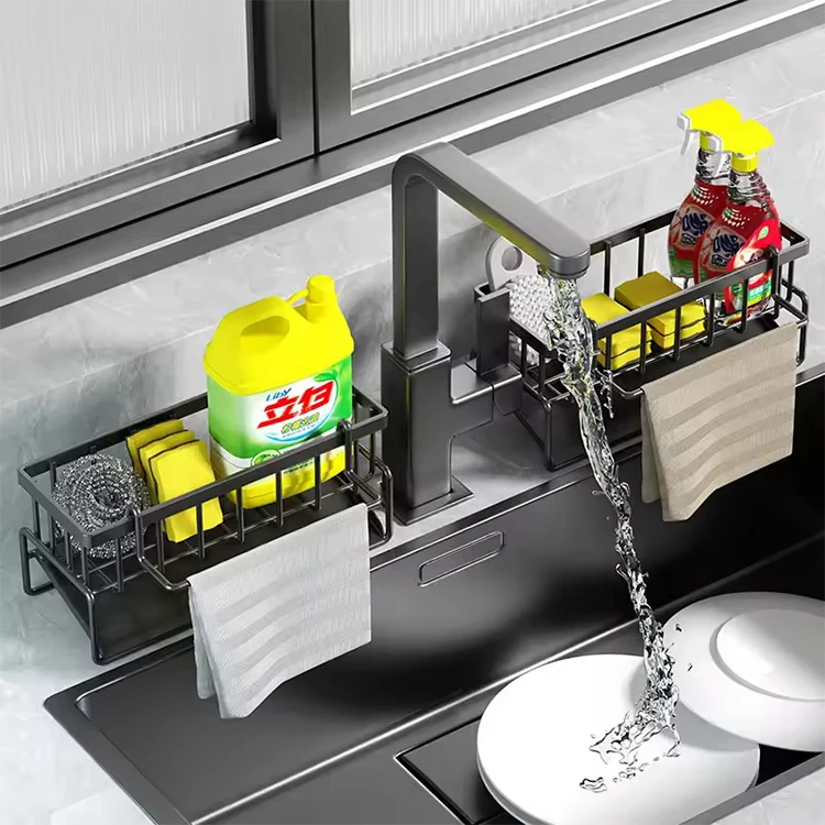Kitchen Shelf Rag Storage - Perforation-Free Sponge Steel Ball Rack