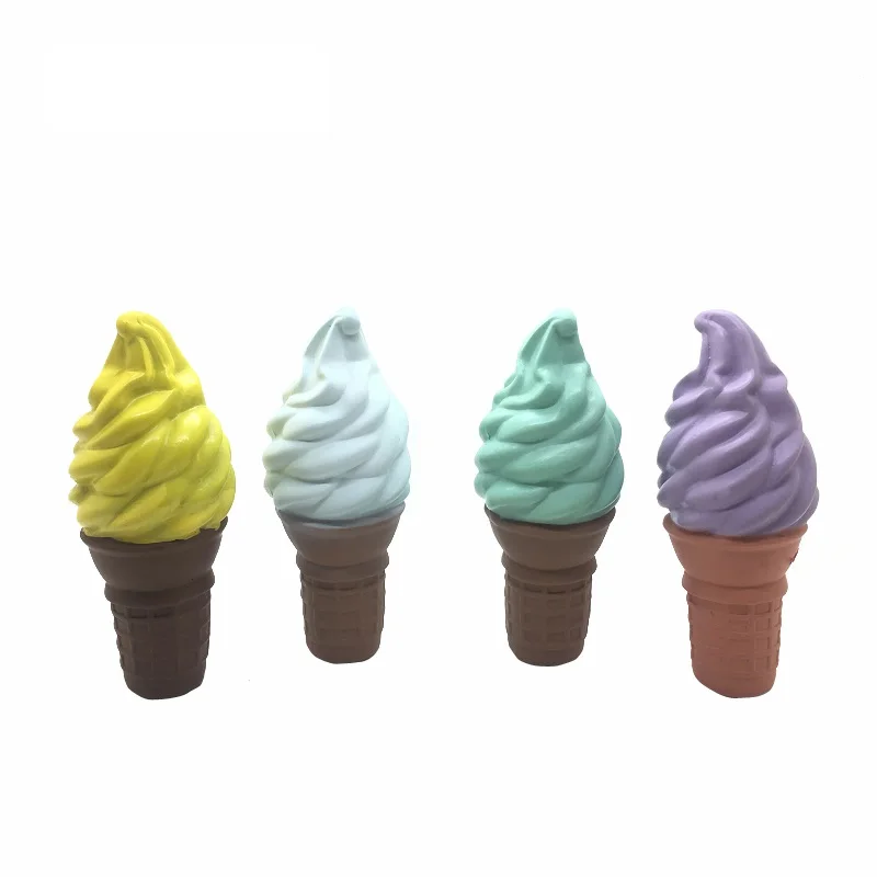 Wholesale New Eco-friendly Latex Chewable Silicon Squeak Ice Cream Chew ...