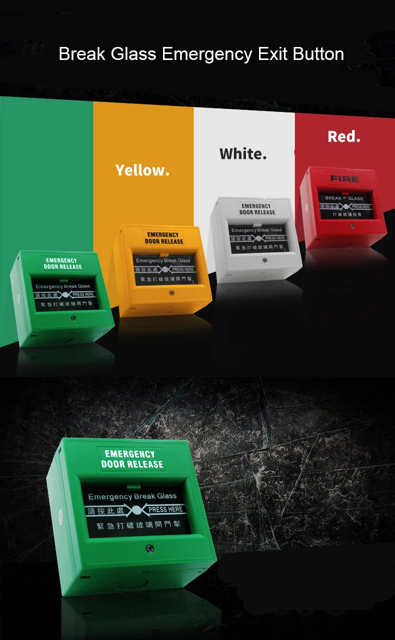 Emergency Exit Switch Break Glass Fire Alarm Push Button