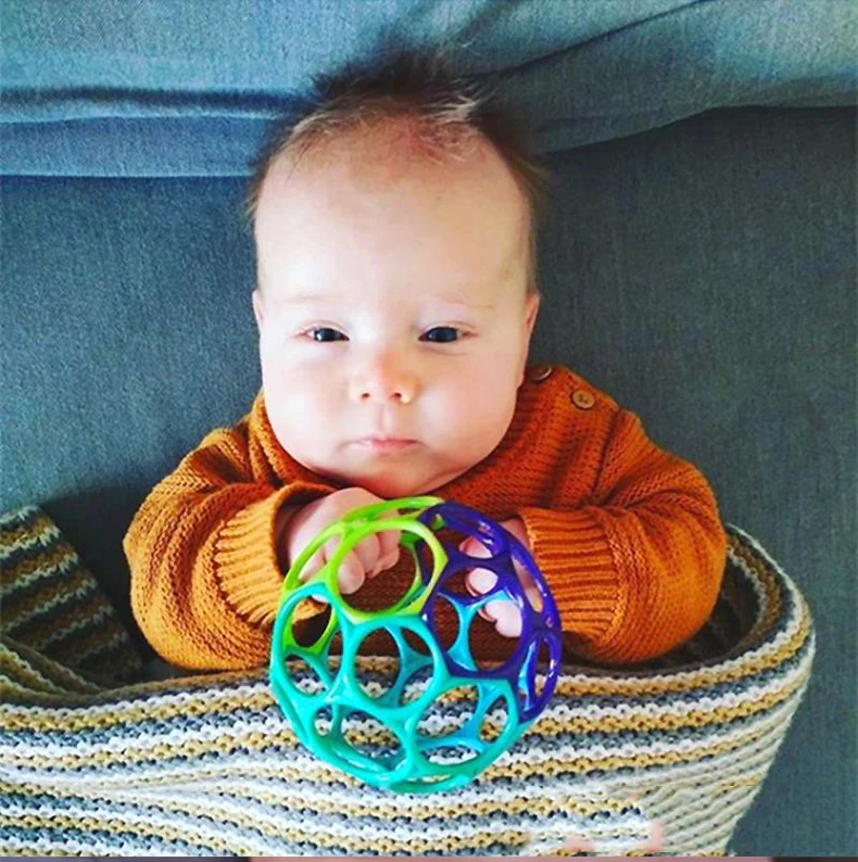 Color Large Rattles Ball Baby Intelligence Development Grasping Hand ...