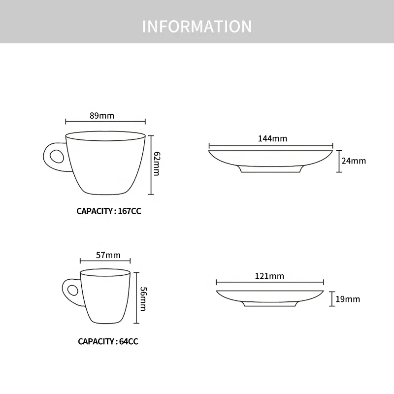 Custom Plain Color Latte Cappuccino Espresso Coffee Tea Thicken Porcelain Ceramic Cup Mug With ...