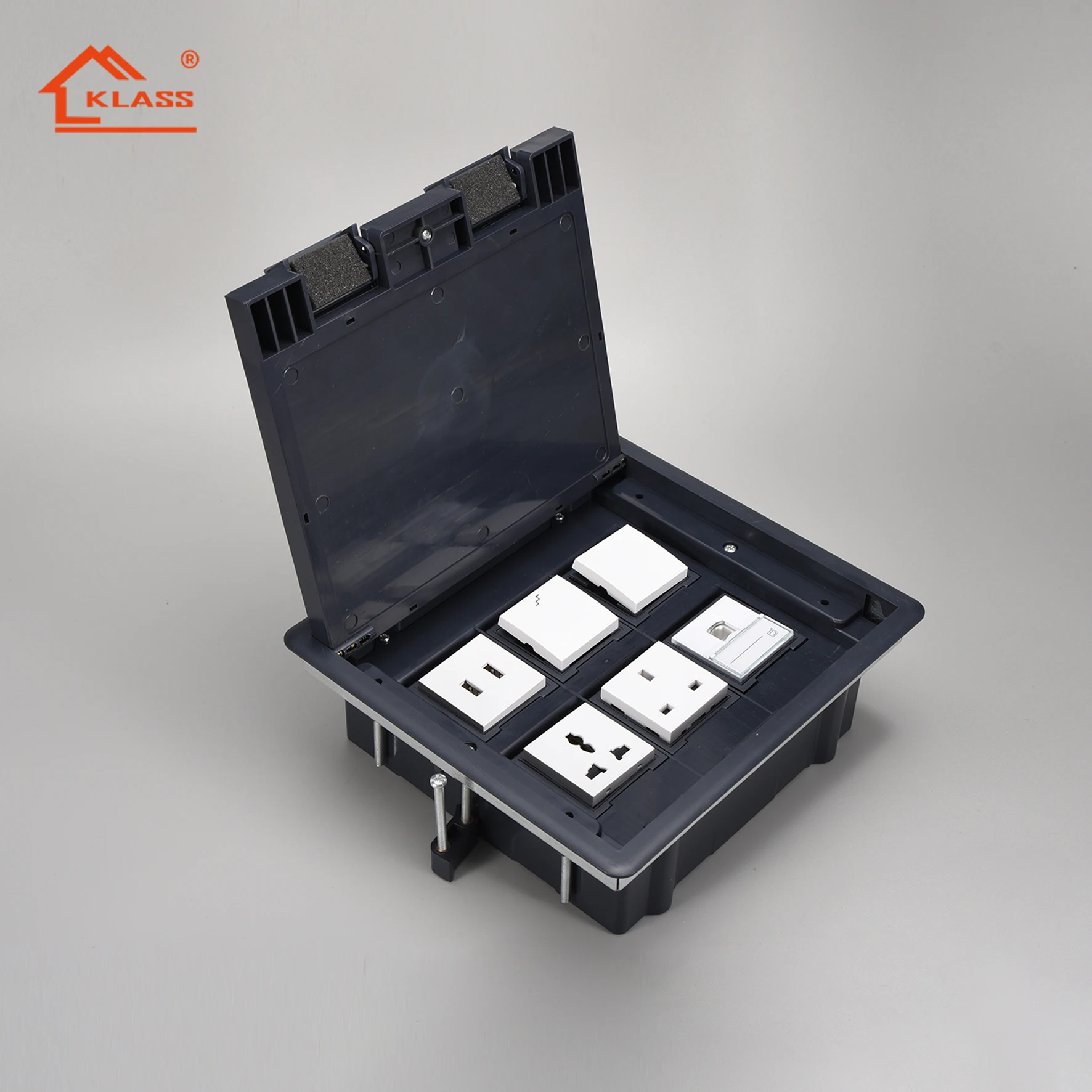 New Arrival 16A 220V ABS Socket Floor Box with 8 Way 45 Function Keys ...