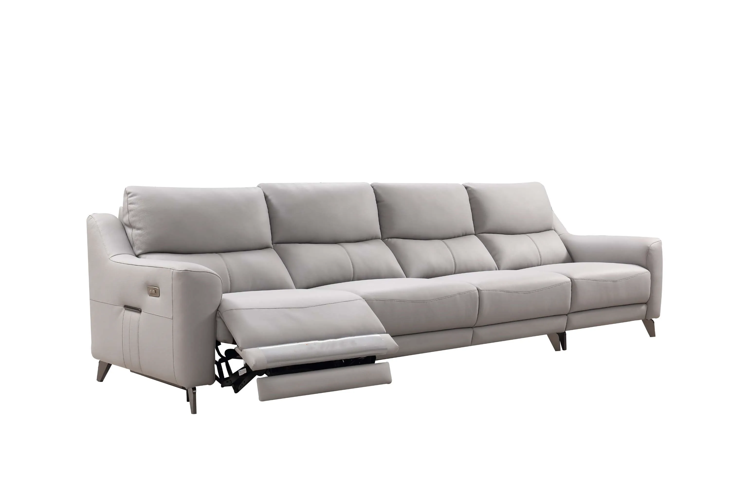 Big Size Fat Arm Rest Genuine Leather Sofa Set Power Electric Recliner ...