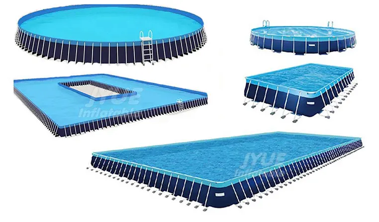 Large PVC Portable Above Ground Rectangular Metal Frame Swimming Pool ...